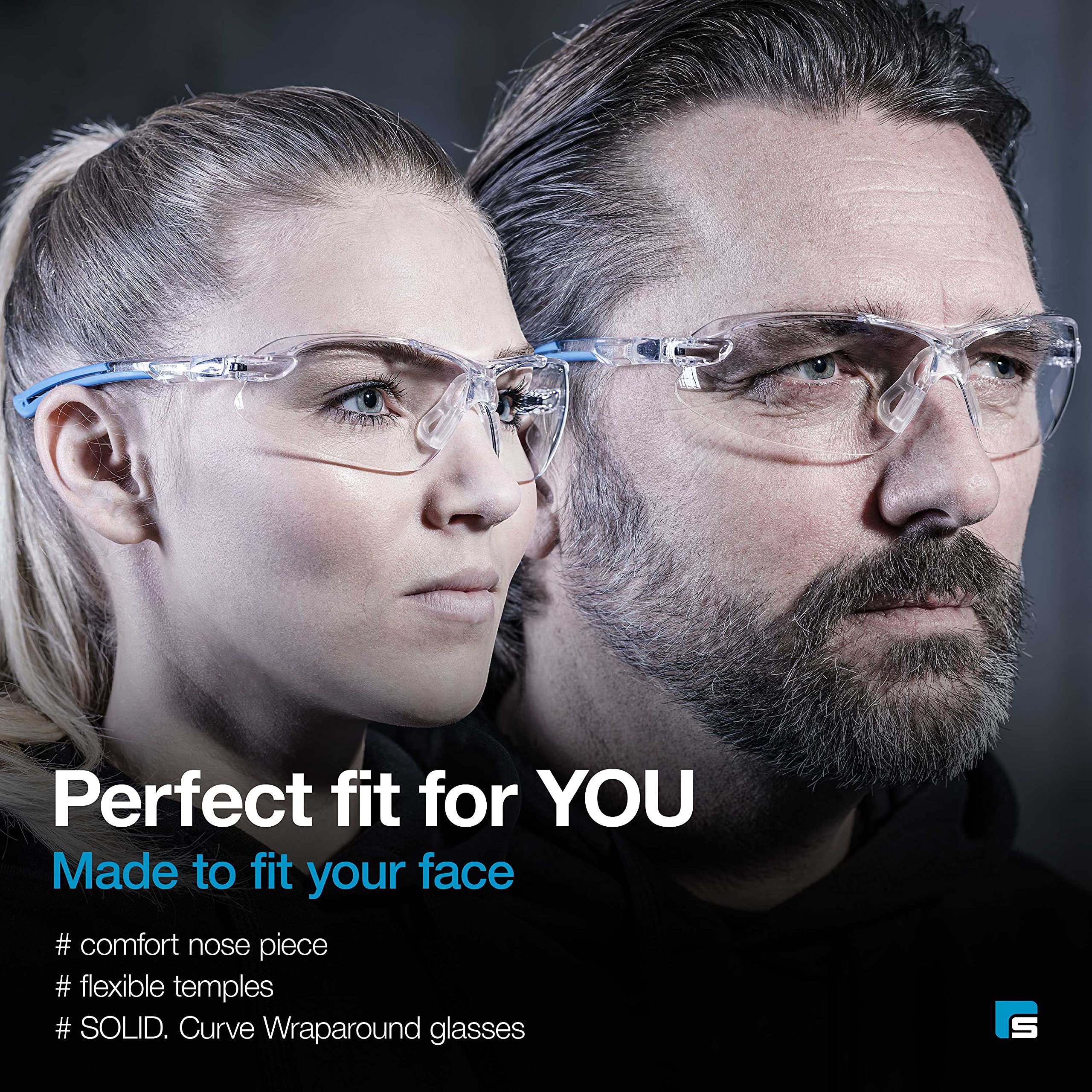SolidWork Safety Glasses for Men & Women | Safety Work Protective Eyewear w/Integrated Side Protection | Sport Warehouse Glasses