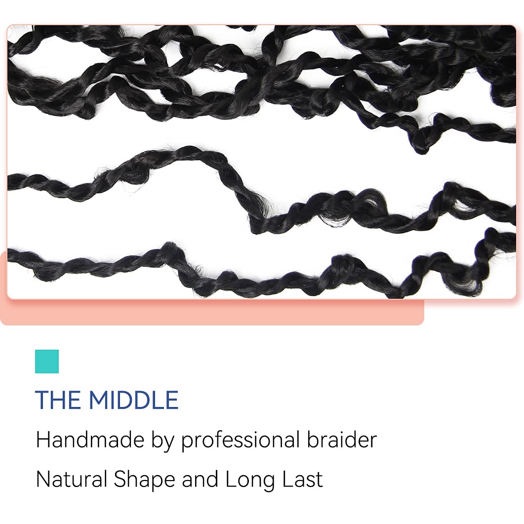 The BOHOBABE 24 Inch Kai Twists Crochet Hair 8 Packs Pre-looped Long Soft Twist With Curly End Pre-twisted Boho Style Crochet Braids(1B)