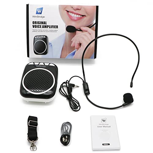WinBridge Voice Amplifier with Portable Microphone, School Supplies, Rechargeable Speaker for Teachers, Classroom, Tourguide, Personal Voice Amplifier and Teacher Microphone Headset
