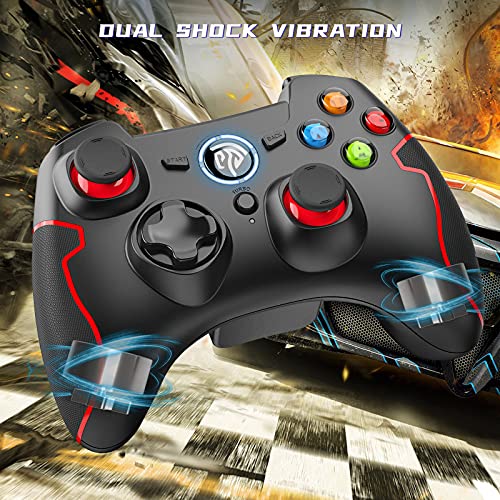 PS3 Dualshock Gaming Controller, EasySMX Wireless 2.4G Gamepads with Vibration Fire Button Range up to 10m Support PC (Windows XP/7/8/10), Playstation 3, Android, TV Box Portable Gaming Joystick