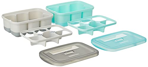 Skip Hop Baby Food Storage Containers, Easy-Fill Freezer Trays, Grey/Teal