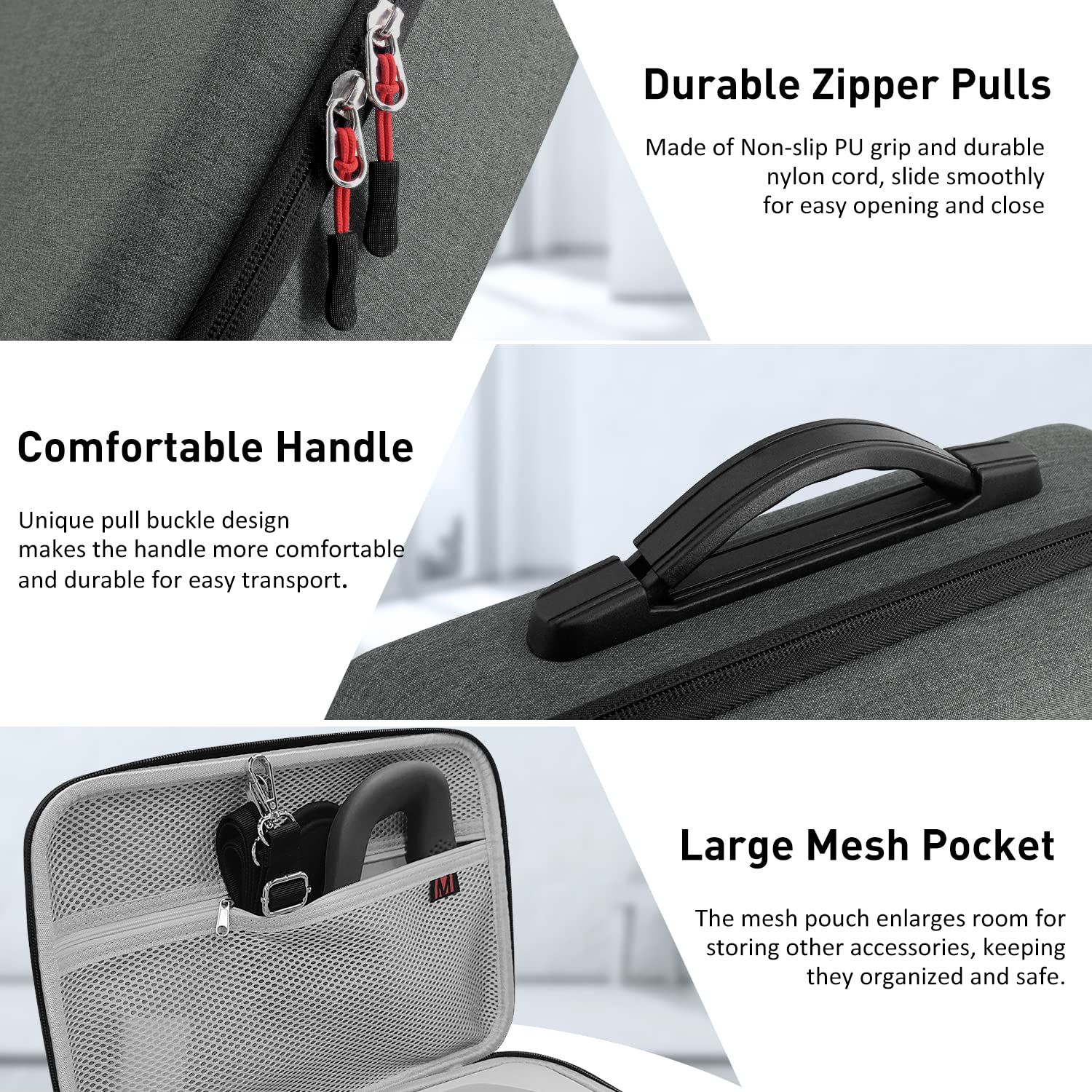 VORI Case for Meta Quest 3 and Oculus Quest 2 fit Elite Strap, with Silicone Face Cover, Portable Hard Carrying Case for Meta Quest 3 VR Headset and Controller Accessories for Travel and Home Storage