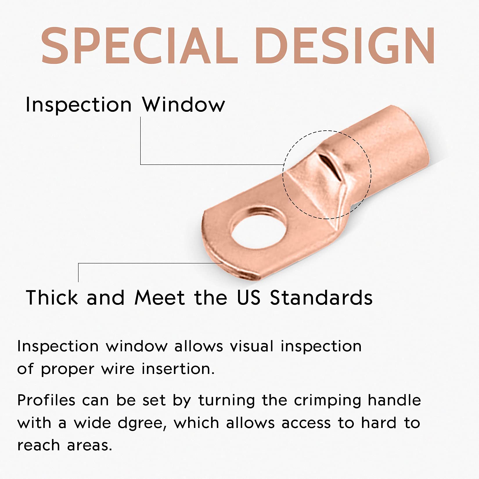Tsinglax 200Pcs Copper Wire Lugs [AWG2 4 6 8 10 12] with Heat Shrink Set, 100Pcs Battery Cable Lugs Battery Cable Ends Ring Terminals Connectors with 100Pcs Heat Shrink Tubing Assortment Kit