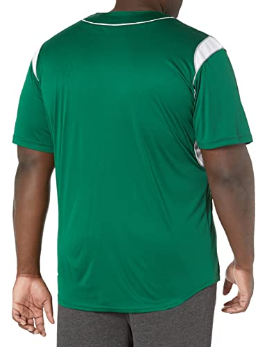 Rawlings Men's Game/Practice Hidden Button Baseball Jersey, Green, XX-Large