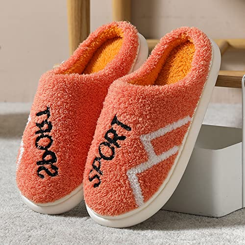Womens Slippers Winter Warm House Shoes Furry Fuzzy Comfortable,Unisex Orange