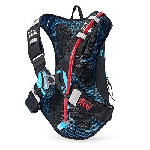 USWE MTB Hydro Hydration Pack with 2L Hydration Bladder - Hydration Backpack for Cycling, Mountain Biking, E-MTB and Gravel Riding, Backpack with Water Bladder (3L, Blue)