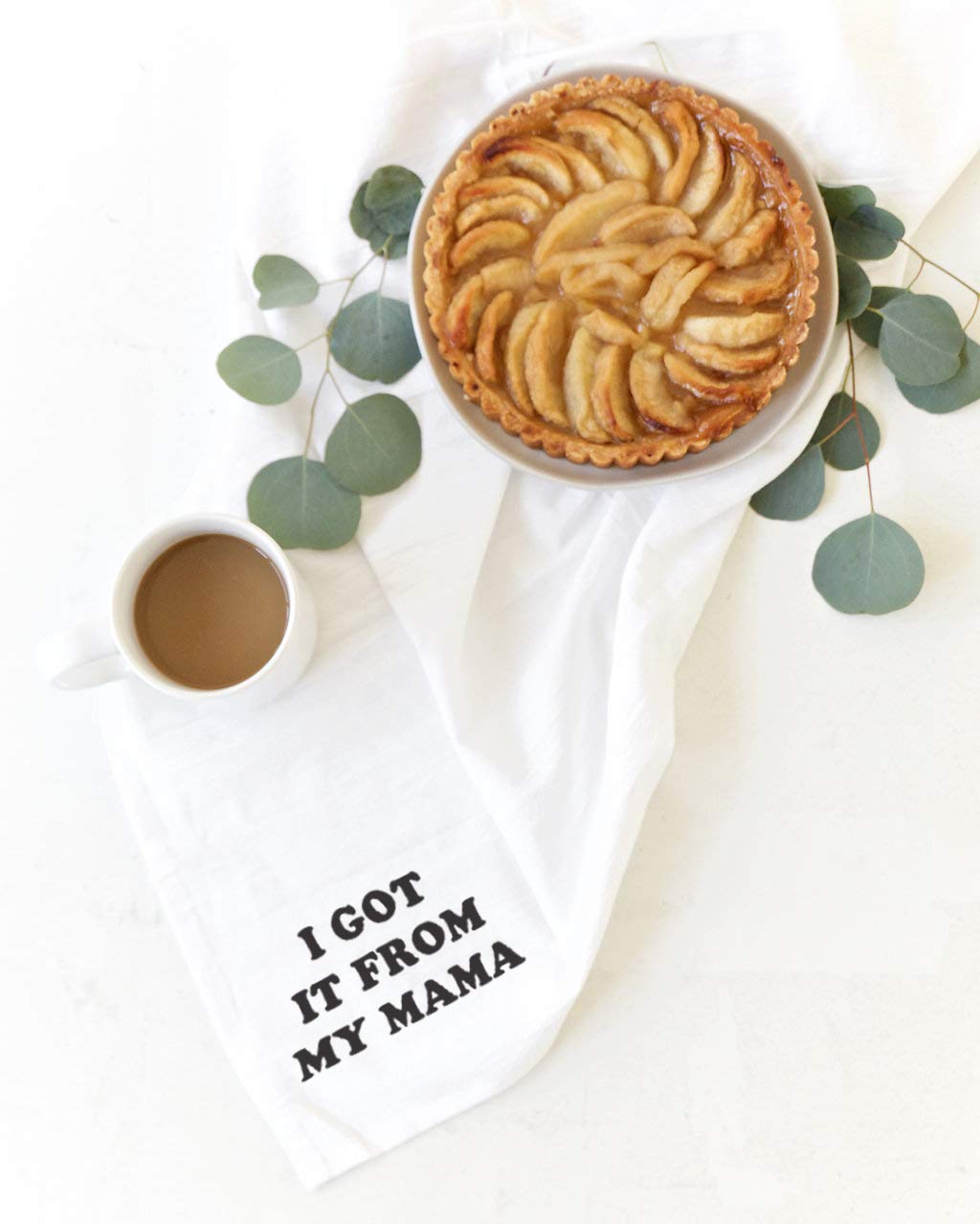 The Cotton & Canvas Co. I Got It from My Mama Soft and Absorbent Kitchen Tea Towel, Flour Sack Towel and Dish Cloth, for Her