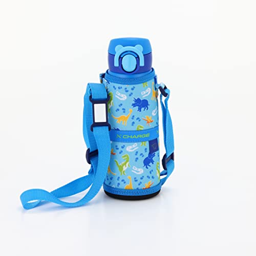 Zojirushi SM-UA48-AJ Water Bottle, Kids, One-Touch Stainless Steel Mug, Seamless, 1.6 fl oz (0.48 L), Dinosaur Blue
