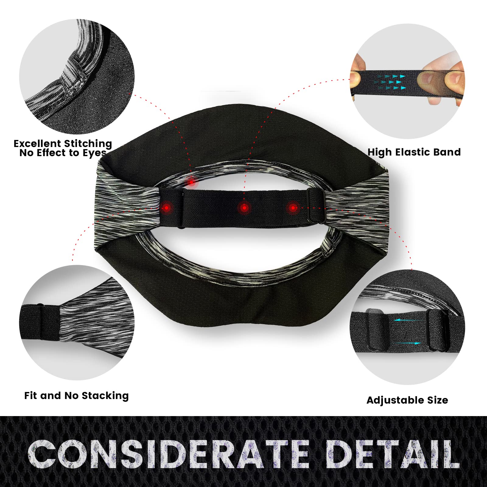 Sweat Guard for Oculus Quest 2, VELLAA Oculus/Meta Quest 2 Accessories Adjustable VR Sweat Band Breathable VR Mask for Beat Saber Workout Games(2pcs)