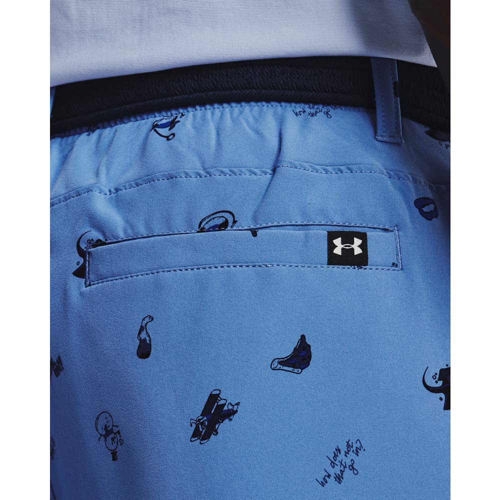 Under Armour Men's Vanish Showdown Printed Shorts, River (488)/Halo Gray, 34