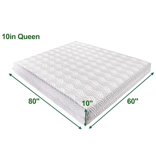 Queen Size Mattress, 10 Inch Cooling-Gel Memory Foam Bed Mattress in a Box for Cool Sleep & Pressure Relief, Breathable Bed Mattress with Medium Firm, CertiPUR-US Certified (10" Queen)