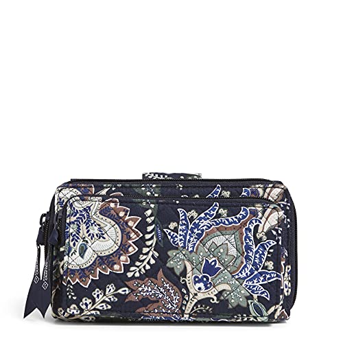 Vera Bradley Women's Cotton Deluxe All Together Crossbody Purse With RFID Protection, Java Navy Camo - Recycled Cotton, One Size