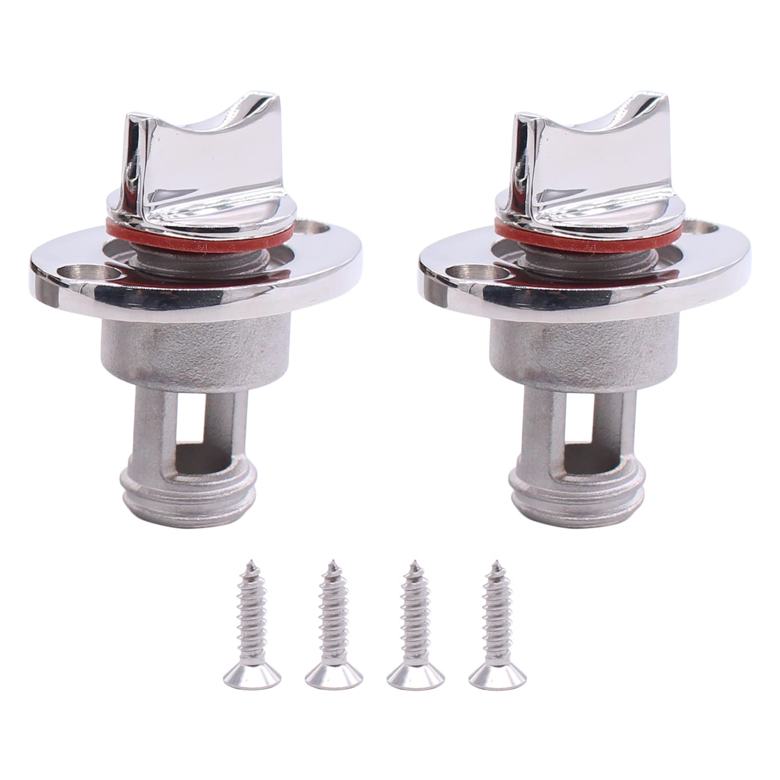 XtremeAmazing 2Pcs Boat Drain Plug Stainless Steel Oval Marine Garboard Transom Plug with Seal Ring for 1 Inch Hole 3/4 Inch Thread