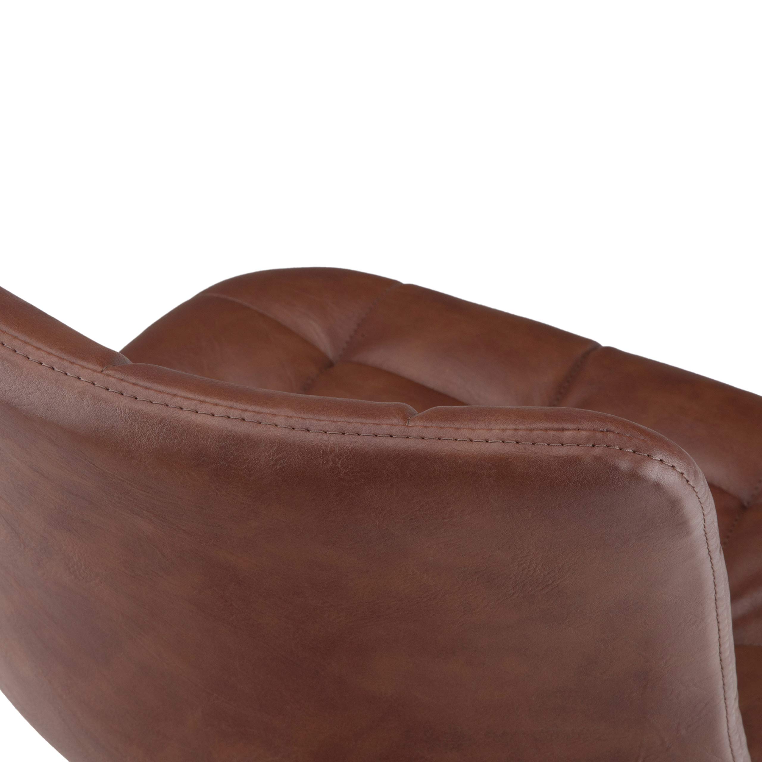 SIMPLIHOME Goodwin Swivel Adjustable Executive Computer Office Chair in Distressed Cognac Faux Leather, for the Office and Study, Contemporary