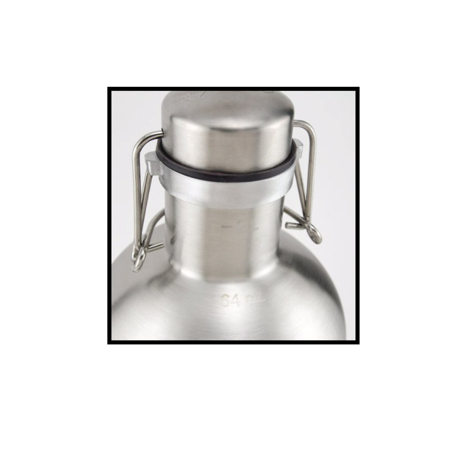 Thirsty Rhino Remba, 64 oz Stainless Steel Beer Growler Jug, Brushed Silver (Set of 1)