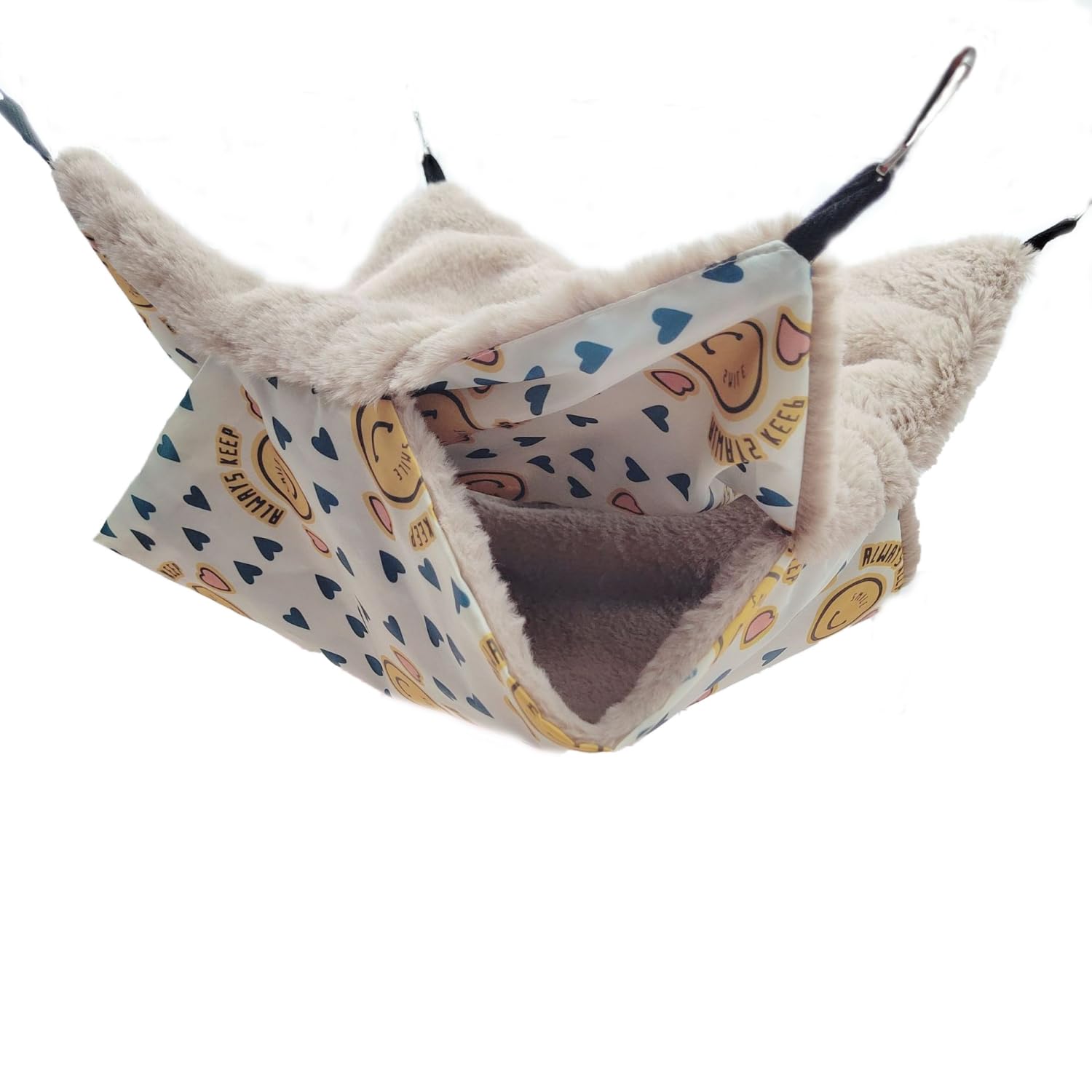 Petcircle Guinea Pig Rat Hammock 2pcs, Pet Cage Hammock X2 for Small Animals Squirrel Squirrel Chinchilla Kitten Small Animals House Cage (khaki)