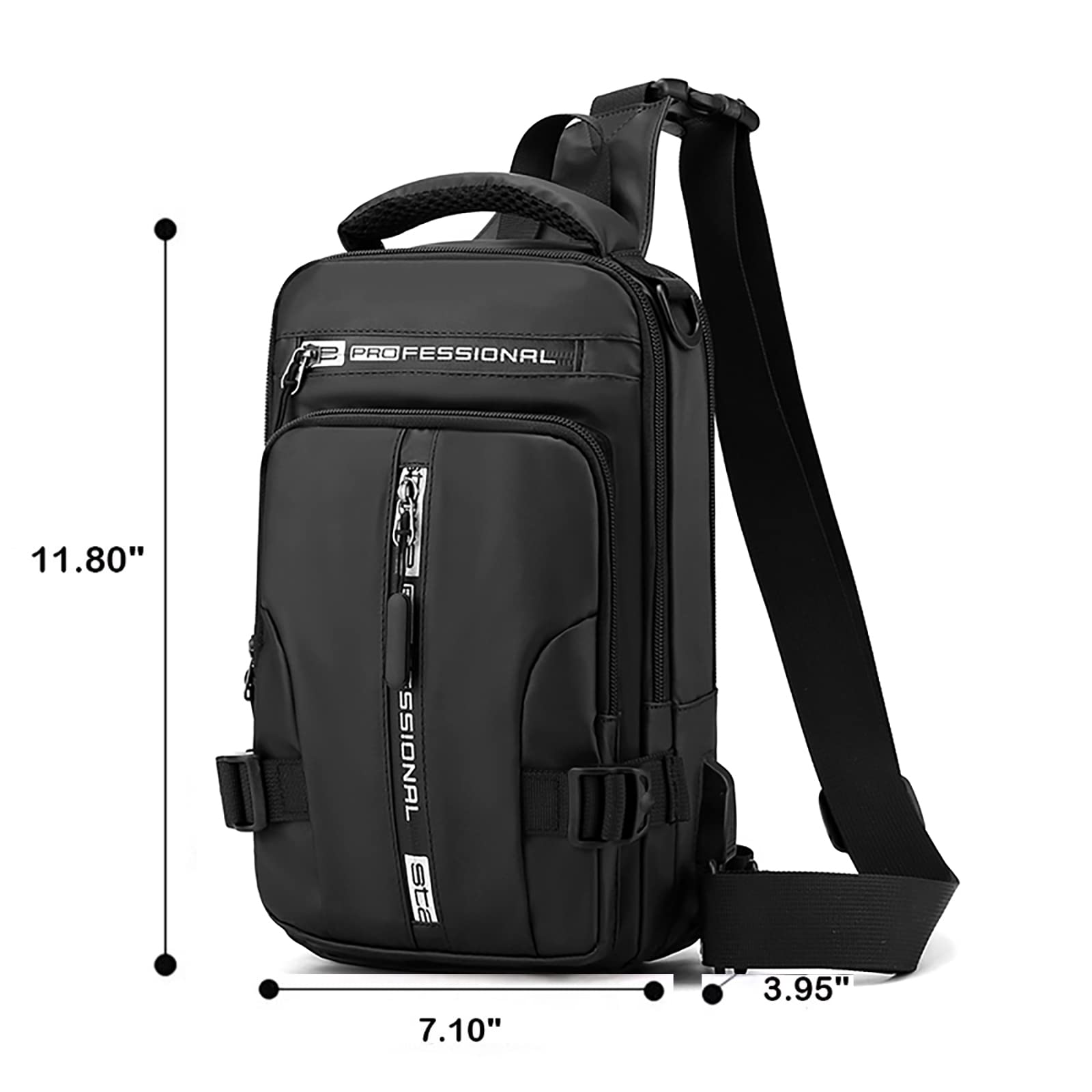 Yoanlayr Sling Backpack Crossbody Shoulder Chest Bag for Men Women Travel Hiking Daypack with USB Cable