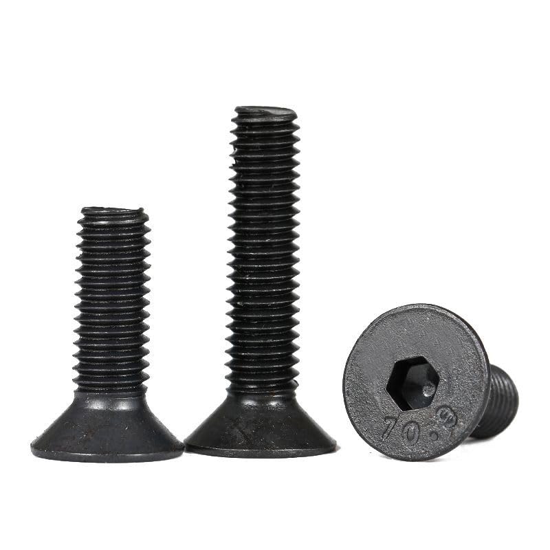 RAKTDA Hexagon Socket Screws 10pcs Countersunk Head Hexagon Socket Head Screws Grade 10.9 High Strength Flat Cup Screws (Size : M5*12)