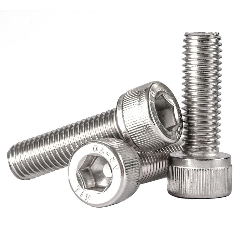 RAKTDA Hexagon Socket Screws 10pcs 201 Stainless Steel Cylindrical Head Hexagon Socket Screws Cup Head Hexagon Socket Screws Bolts (Size : M5*12)