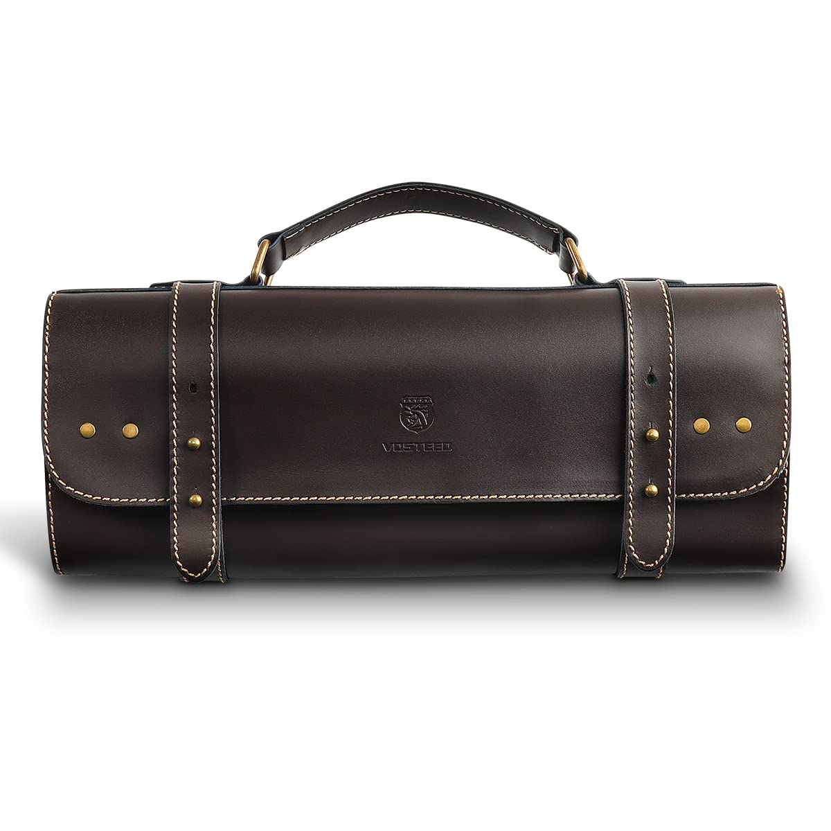 Vosteed Leather Knife Roll Bag - Chef Knife Storage Bag with 16 Slots, Lightweight Kitchen Knife Carrying Roll Case for Chefs Professional, Multi Purpose Knife Wrap Roll Holders for Kitchen Utensils