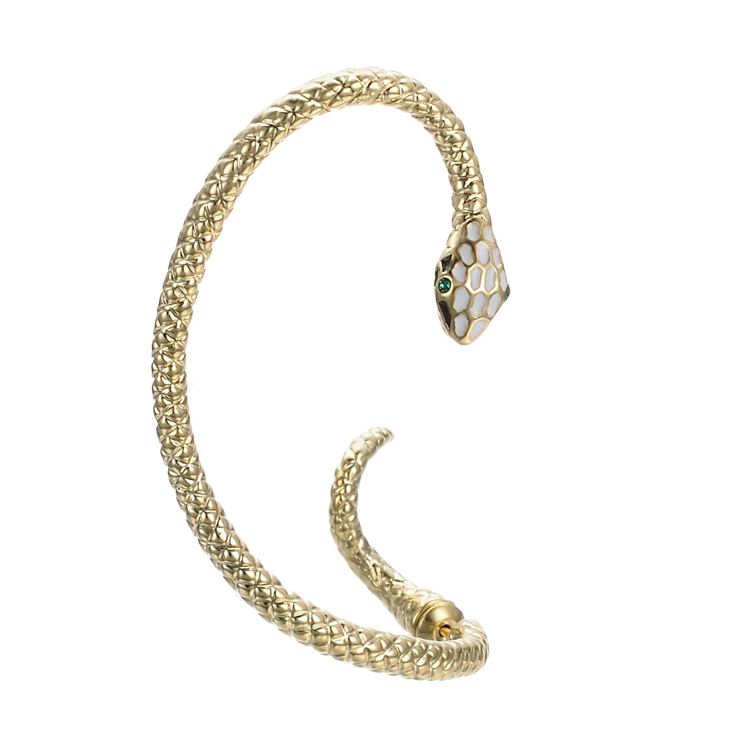 Yoursfs Snake Ear Wrap Earrings 1 PCS 18K Yellow Gold Plated Snake Earring Cuff Sterling Silver Stud Earrings