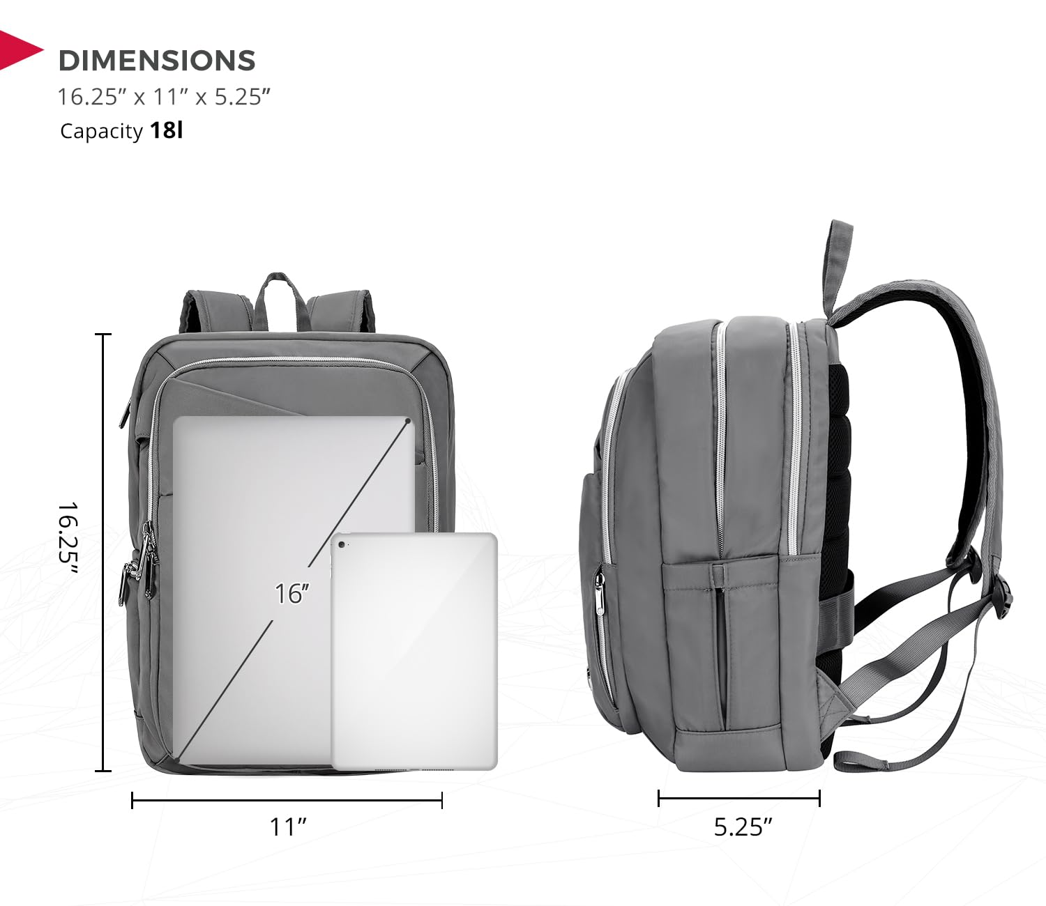 Swissdigital Design Laptop Backpack For Women,College Bookbags With USB Charging Port,Large Capacity Computer Backpacks For Work Business Grey(Katy Rose SD1006F-02)