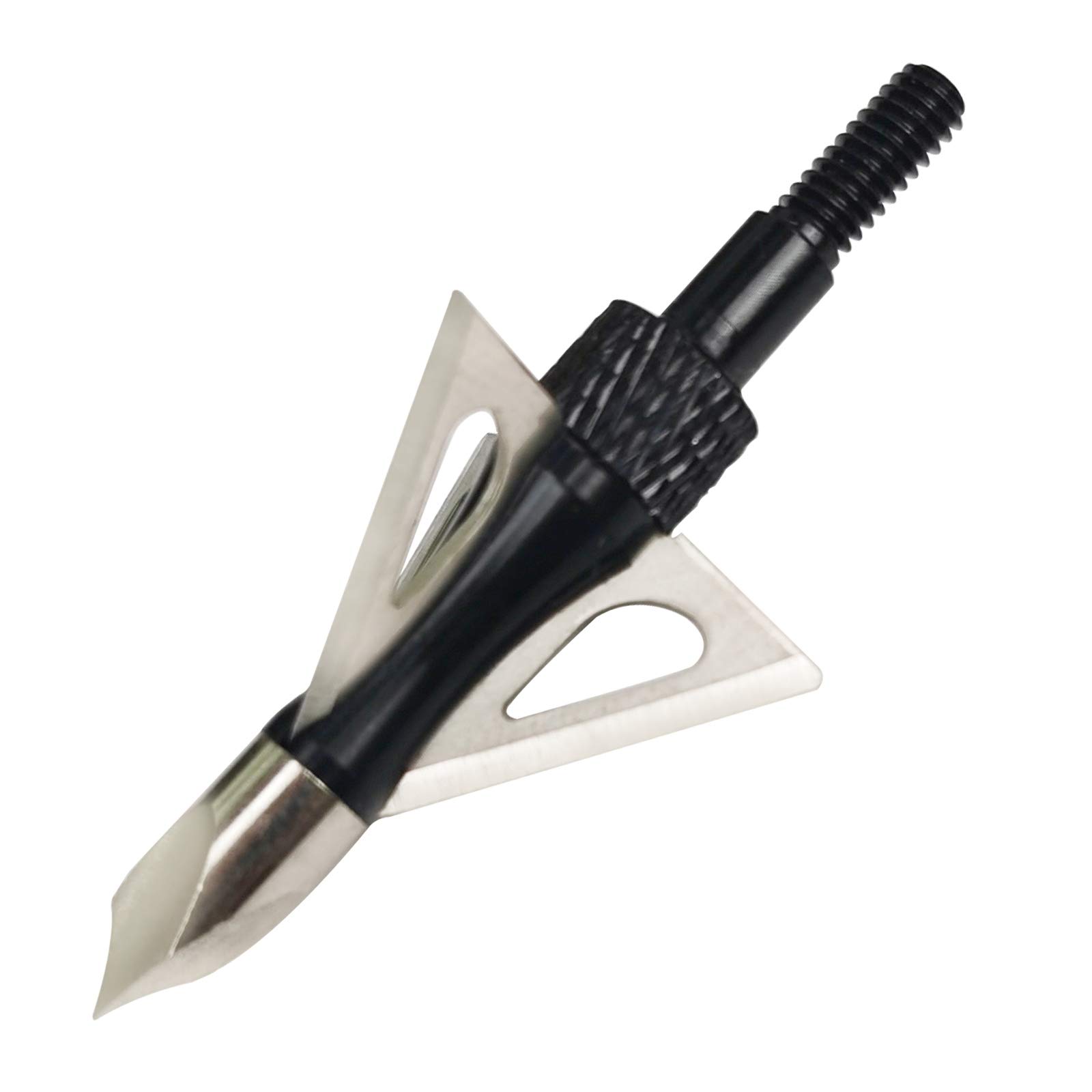 Tbrand Sharp Blades Arrowhead Archery Broadheads Hunting Arrow Crossbow Bolts and Compound Recurve Bow (Black, 6pcs)