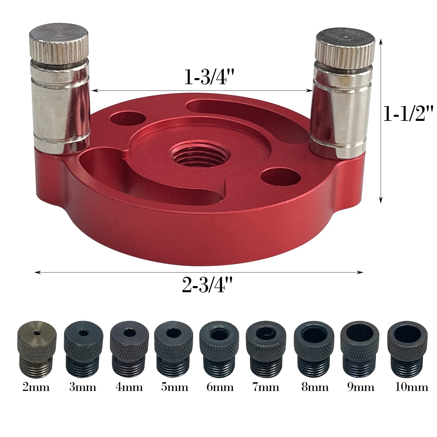 Sutekus Dowel Jig Drill Guide, Vertical Pocket Hole Jig Kit, Woodworking Hole Drill Positioner Locator Tool with M2 M3 M4 M5 M6 M7 M8 M9 M10 Drill Bushings