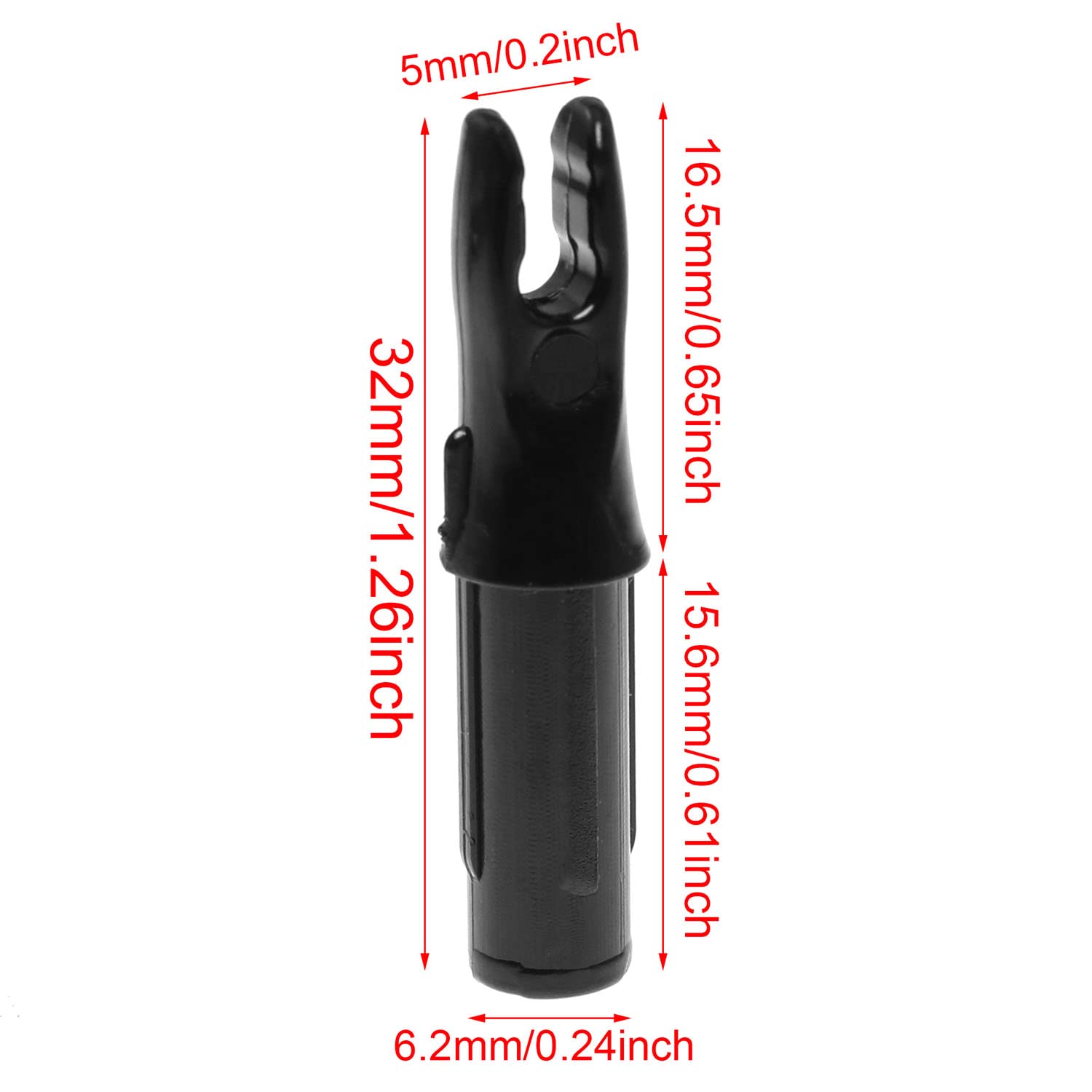 ZRM&E 12PCS Arrow Tail OD 6.2mm/0.244'' Archery Arrow Nock Plastic Insert Arrow Nocks Tail for DIY Hunting Shooting Arrows