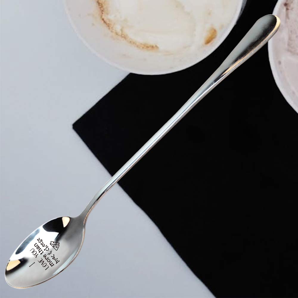 THREE HUMAN I love you more than mac and cheese Funny Engraved Spoon, Gift for Lover, Father, Mother, Friends, Funny Kitchen Joke, Thanksgiving Gifts