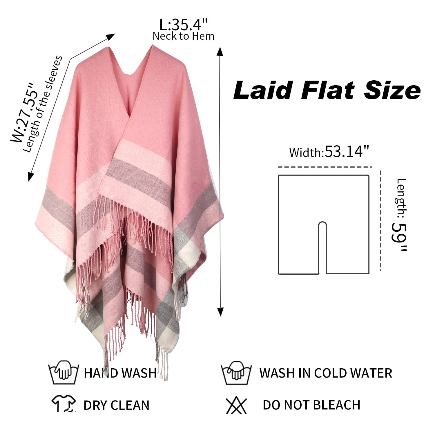 WINUP Women's Shawls Wraps Poncho Sweater Cape Blanket Open Front Scarf Coat for Fall Winter for Women