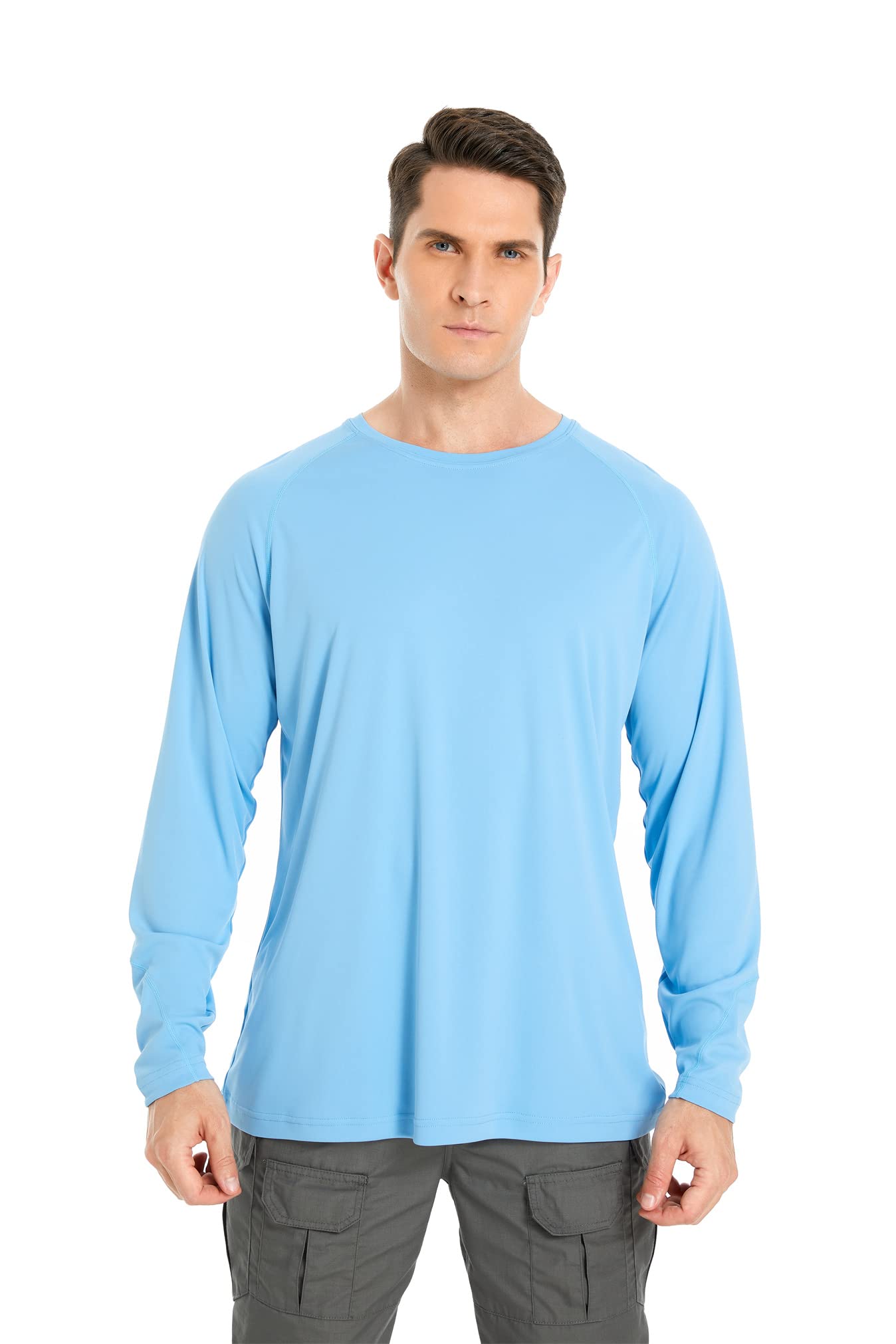 Swimming Shirts for Men UPF 50+ Fishing PFG Tshirt Sun Protection Long Sleeve Light Weight Soft Comfortable Shirts for Workout Hike Run Swim