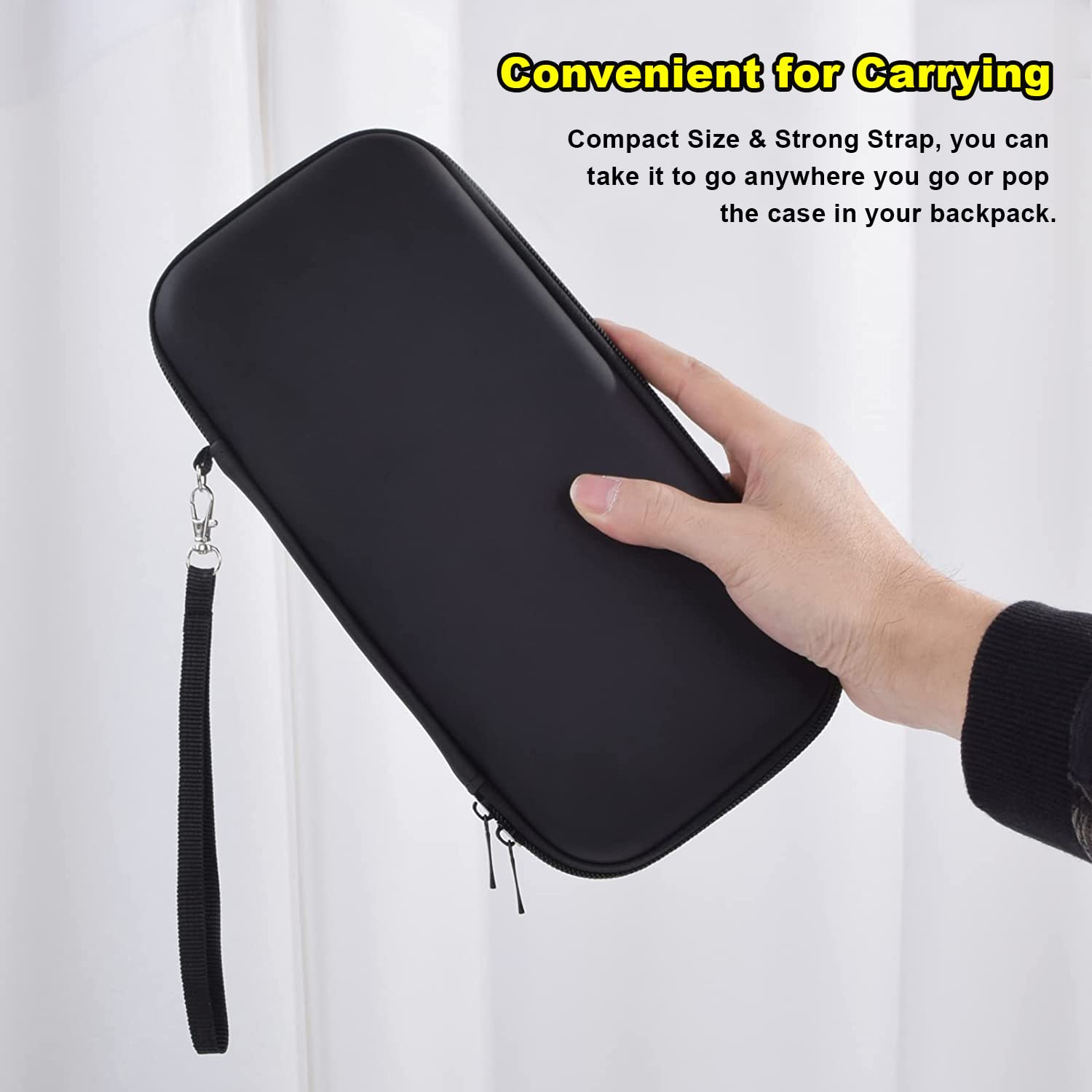 Switch Carrying Case Compatible with Nintendo Switch and New Switch OLED Console, Portable Hard Shell Pouch Carrying Travel Game Bag for Switch Accessories Holds 10 Game Cartridge, Black