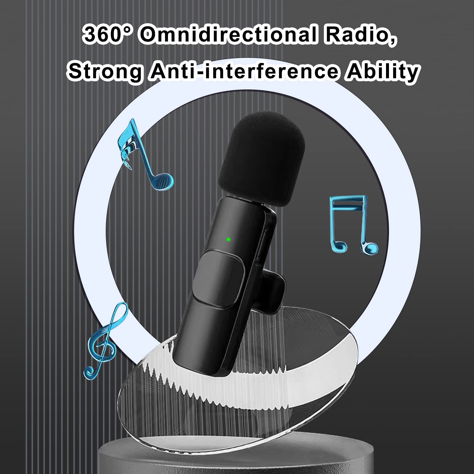Wireless Lavalier Microphone for iPhone iPad,AI Noise Reduction Wireless Lavalier Mic,Lapel Clip-on Wireless Mic System,Clear Audio and Plug-Play Mic for TIK Tok,Live Stream,Interview,Vlog,YouTube
