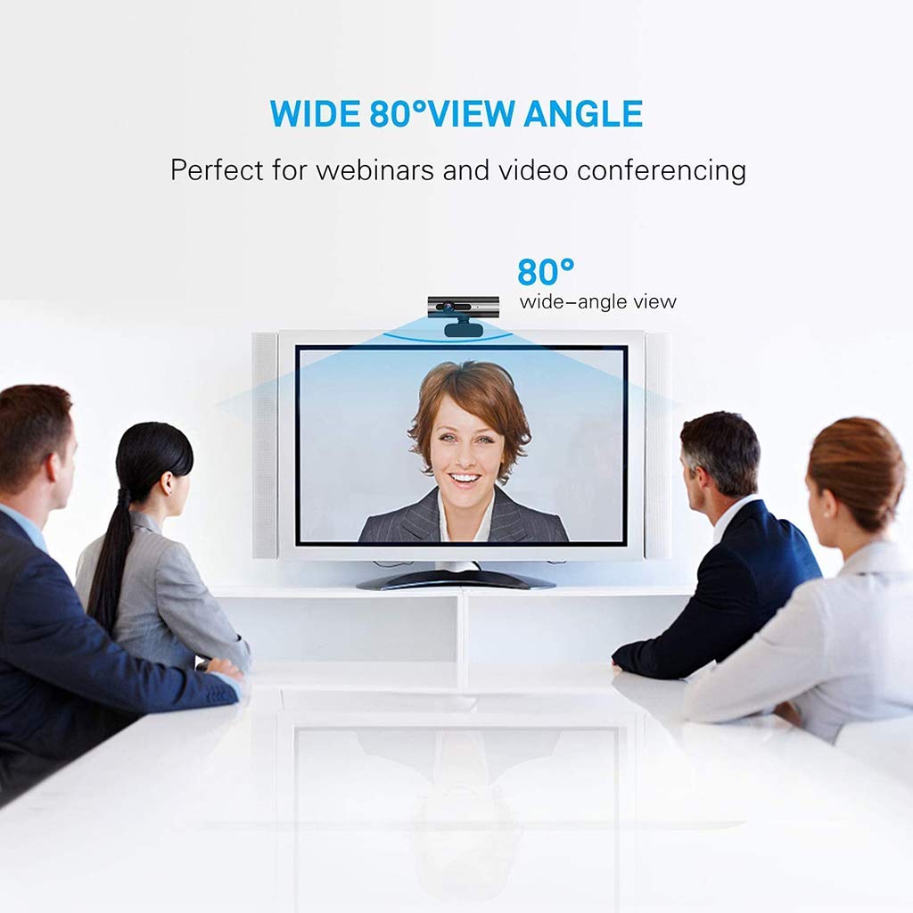 PC Video Webcam with Microphone HD 1080P Clip-on Camera 360° Rotatable and USB Driver-Free Web Cam for Teaching/Gaming/Conferencing/YouTube/Skype/Facebook/Whatsapp Tripod