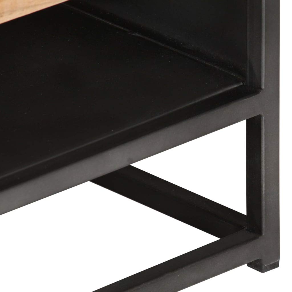 QJBSAVVA Coffee Table 35.4"x19.7"x13.8" Solid Acacia Wood,Entrance Table Tray Tables Center Table Low Table Suitable for Meeting Rooms, Reception Rooms, Offices