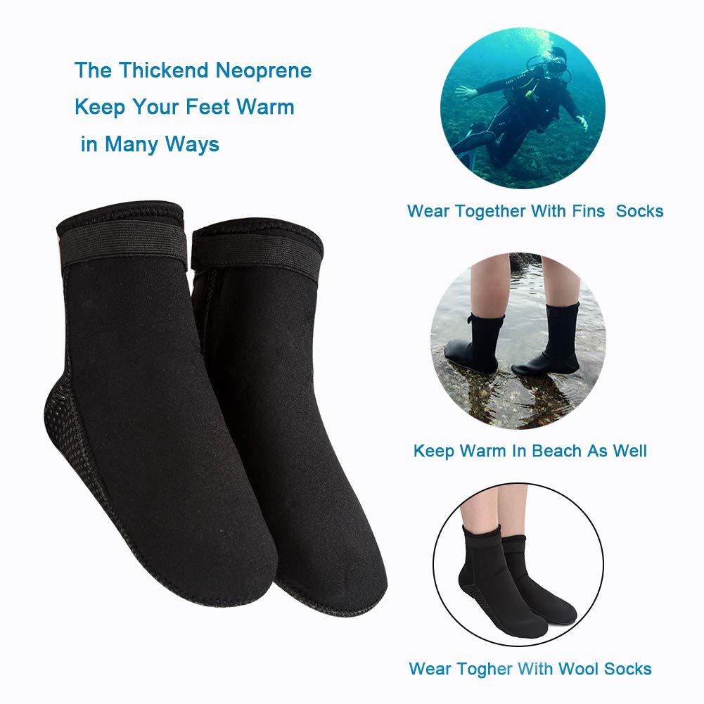 ReHaffe Neoprene Water Dive Booties Women,Comfort Anti-Scratch Snorkel Surfing Fin Bootie Socks for Womens Scuba Diving Water Sport & Beach Activity