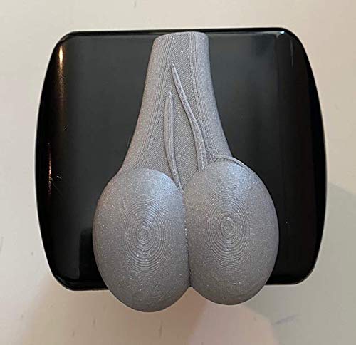 Stickysight.com Ball Sack Nuts in 3D -Black with Grey - 2 inch Trailer Hitch Cover - Bulls Funny