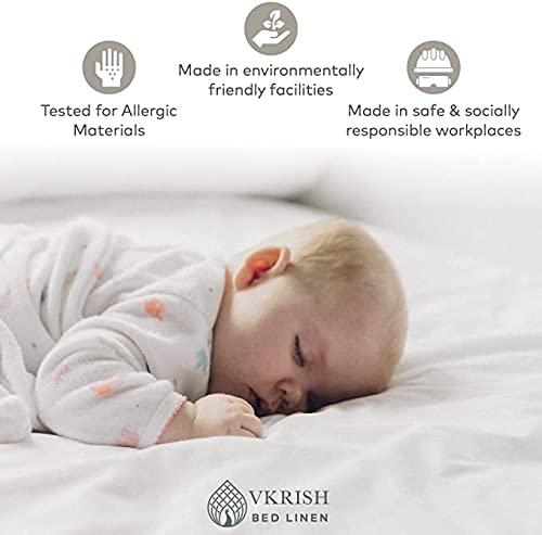 VKRISH 400 Thread Count Queen Size Cotton Sheet Set 4 Piece Damask Striped Sheets 100% Cotton Cooling Plum Bed Sheets Luxury Sateen Weave Hotel Quality, 16" Deep Pocket, Oeko-Tex Certified