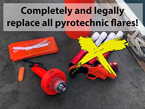Sirius Signal C-1003 SOS LED Flare Electronic Visual Distress Signal Kit with Daytime Distress Flag and Whistle - CG Approved