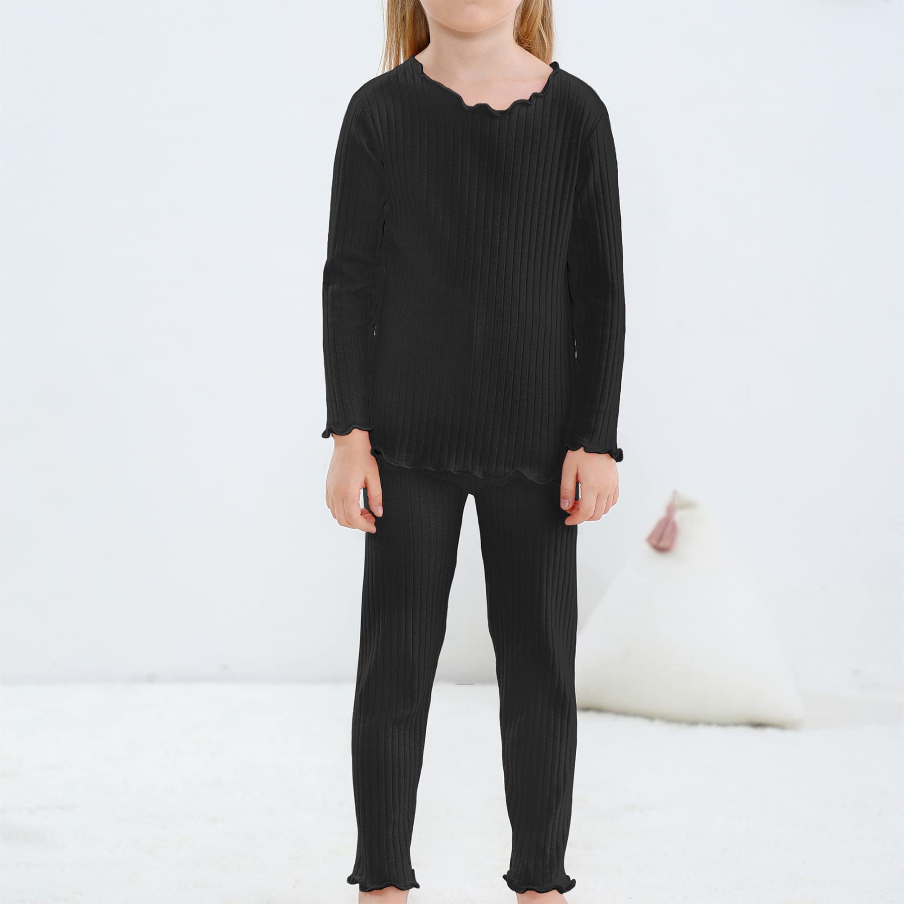 Zando Kids Child Boys Girls Cold Weather Gear Two Piece Winter Black X-Large