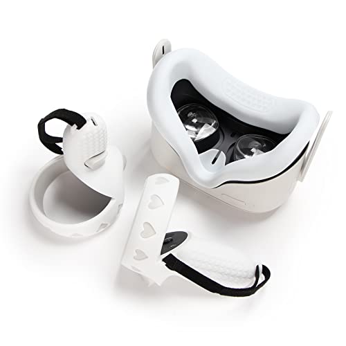 VR Controller Cover for Oculus Quest 2 - Silicone VR Accessories Face Cover Shell Cover Controller Grips Covers Straps Protective Lens Cover Interface Occlusion Knuckle Protector