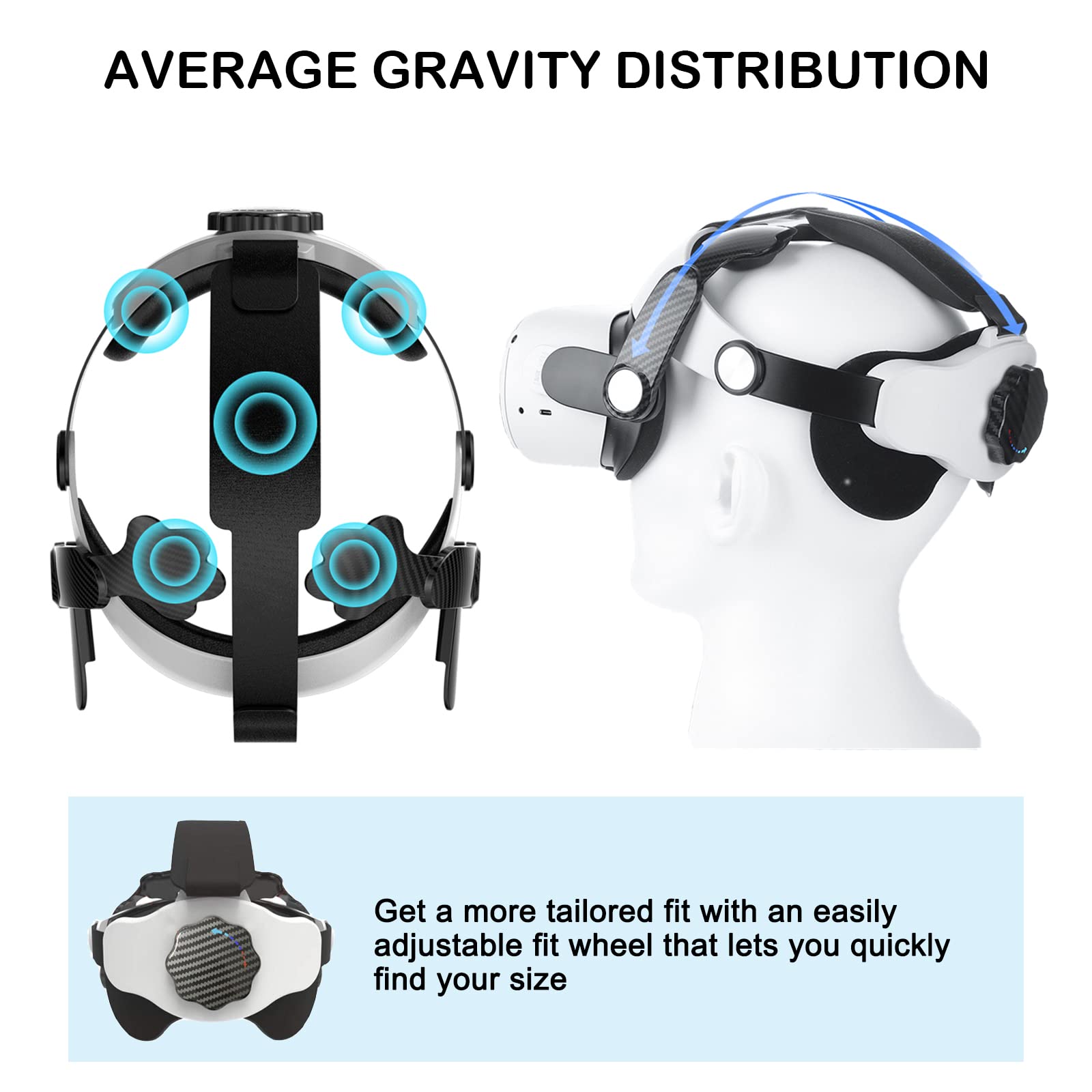 YOOPAI Elite Strap compitable with Oculus Quest 2 VR Accessories: Adjustable Replacement Accessories for Enhanced Comfort Elevate Meta Quest Experience