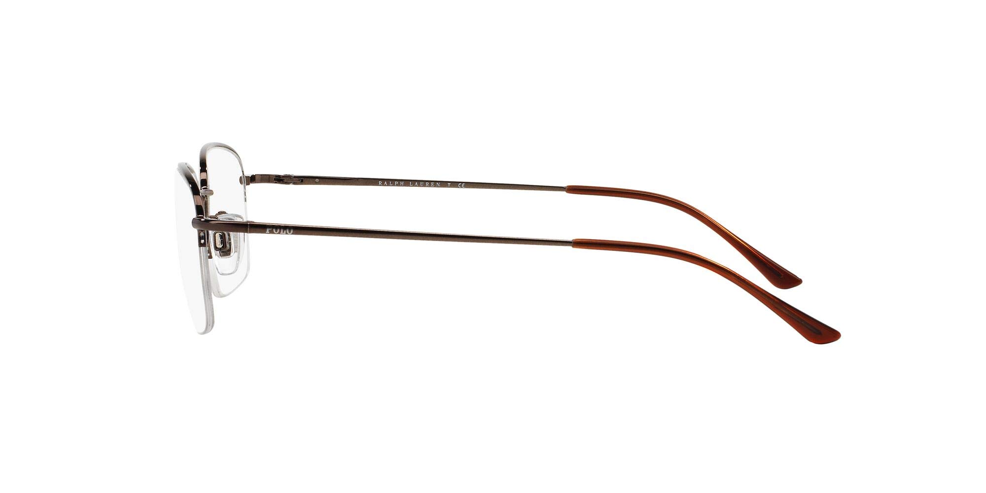 Polo Ralph Lauren Men's PH1001 Square Prescription Eyewear Frames, Shiny Brown/Demo Lens, 53 mm