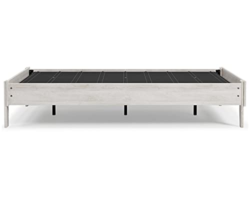 Signature Design by Ashley Shawburn Modern Farmhouse Platform Bed, Queen, Whitewash