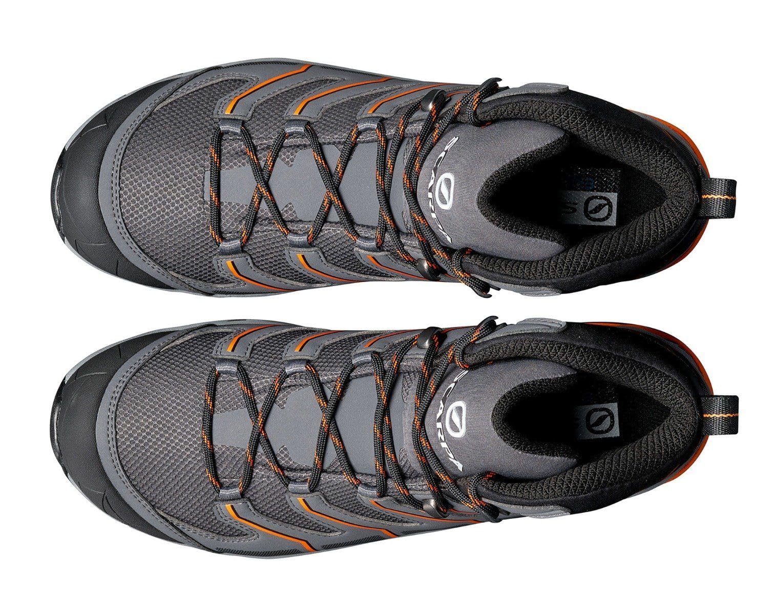 SCARPA Men's Maverick Mid GTX Waterproof Gore-Tex Lightweight Boots for Backpacking and Hiking - Iron Grey/Orange - 9.5-10
