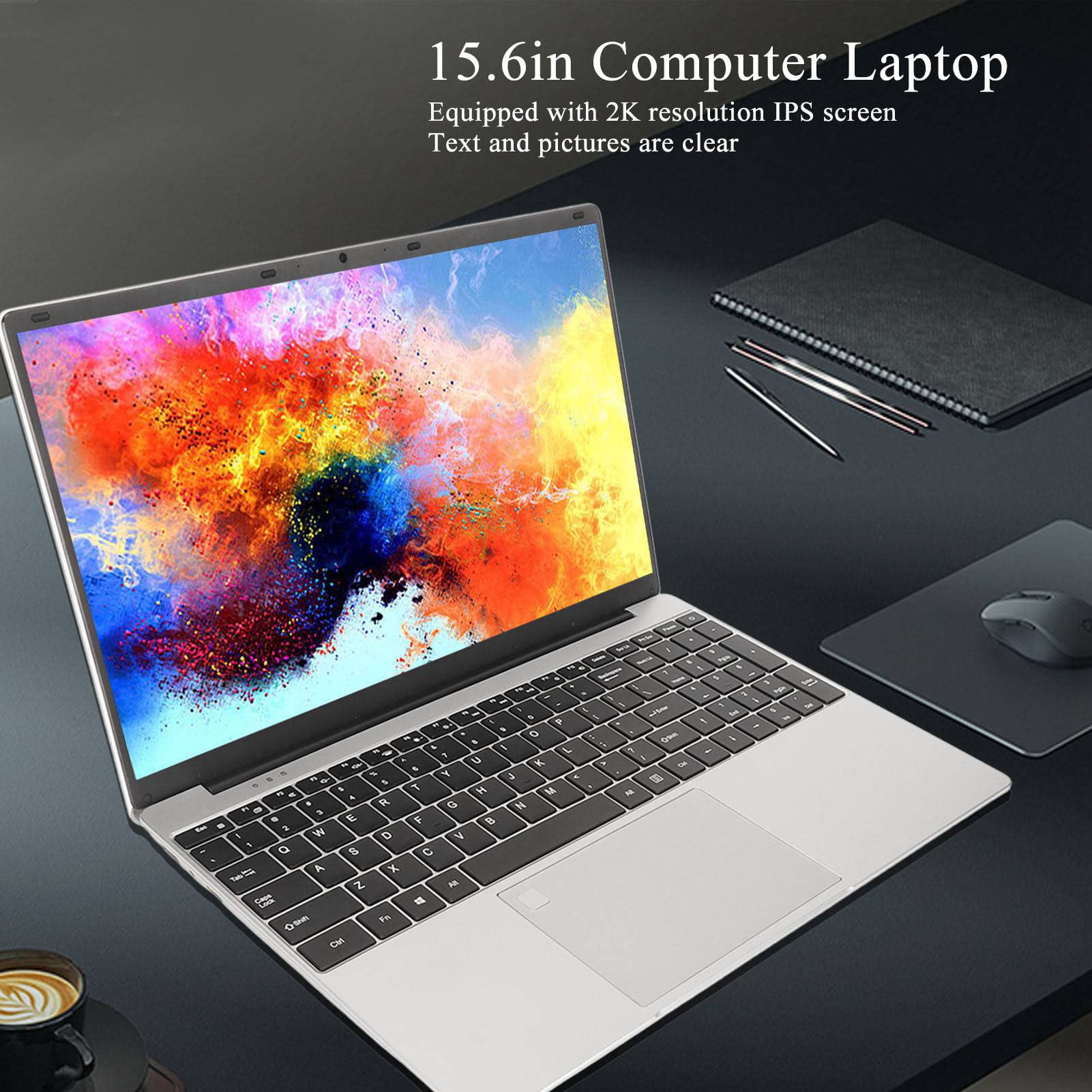 Tangxi Ultra Thin 15.6inch Laptop for Windows 11, 1920x1080 FHD IPS Eye Protection Notebook Computer with Fingerprint Reader, Business Laptop for Intel Celeron N5095
