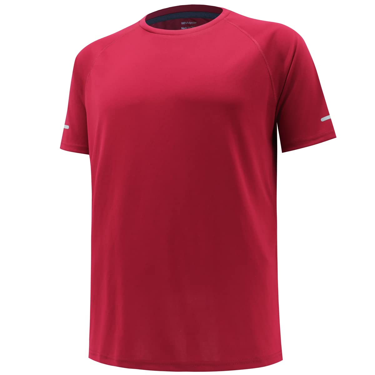 Workout Shirts for Men | Dry Fit Shirts Moisture Wicking - Gym Shirts Men Short Sleeve - Running Athletic Shirts (Large, 5-Pack Black, Black, Black, Blue, Red)