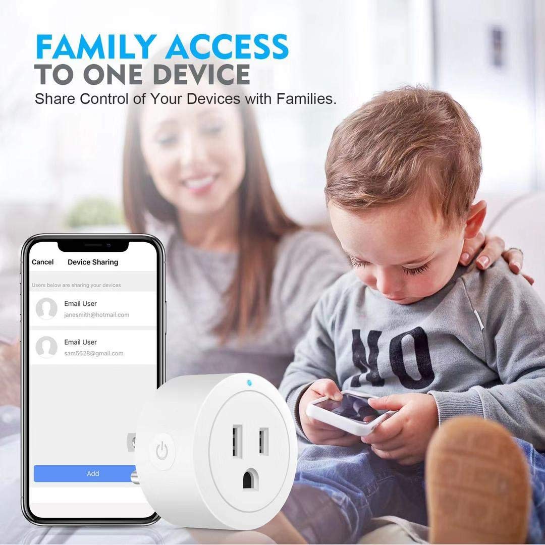 Smart Plug ESICOO - Plug A Certified Compatible with Alexa, Echo & Google Home & WiFi 2.4G - Only Cloud Intelligence App (4-Pack)