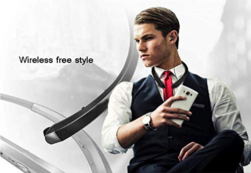 QT S Bluetooth Headset, Lightweight Retractable Neckband Noise Cancelling Stereo Neckband Wireless Headset Talk 6-7 Hours-May Have Minor Cosmetic
